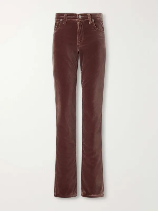 HAIKURE Carly Cotton-velvet Mid-rise Straight-leg Pants