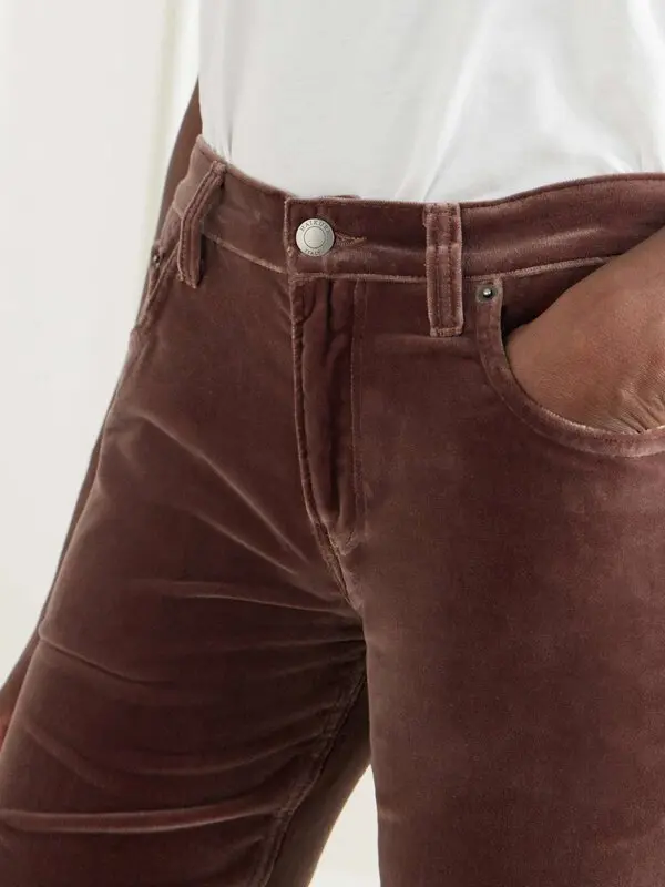 HAIKURE Carly Cotton-velvet Mid-rise Straight-leg Pants