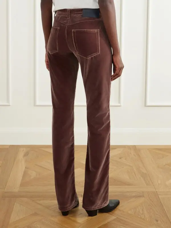HAIKURE Carly Cotton-velvet Mid-rise Straight-leg Pants