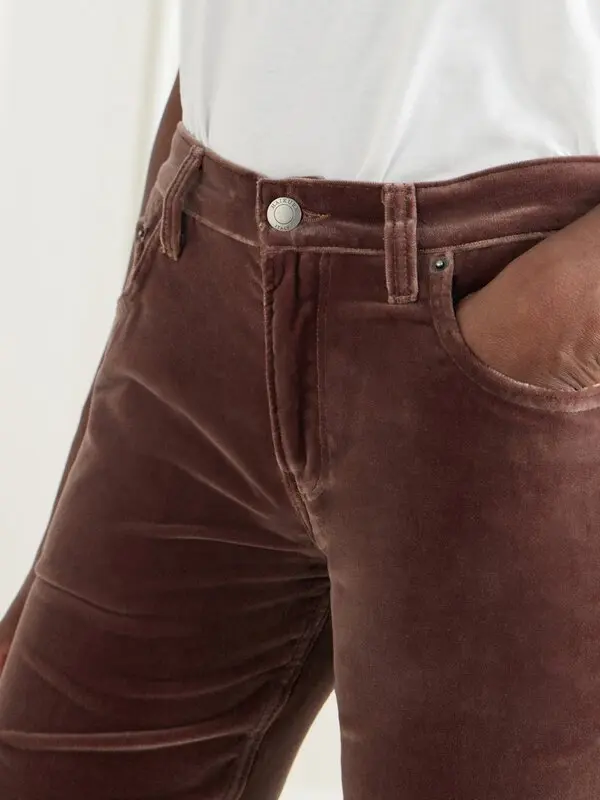 HAIKURE Carly Cotton-velvet Mid-rise Straight-leg Pants