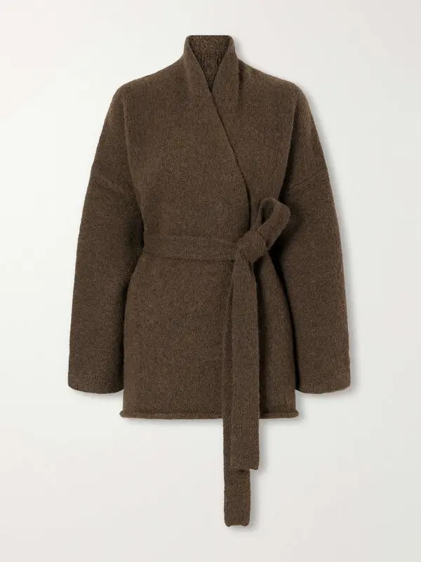 LAUREN MANOOGIAN Coto Belted Alpaca-blend Cardigan - Dark Green