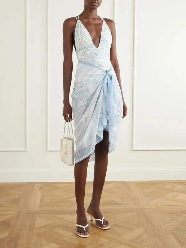 Emilio Pucci Printed Cotton-voile Pareo