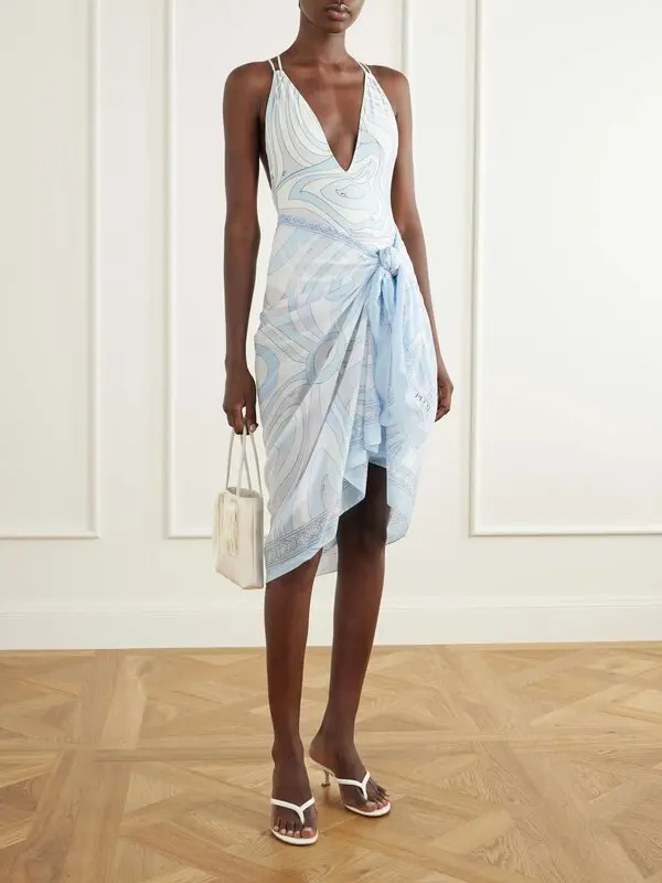 Emilio Pucci Printed Cotton-voile Kaftan