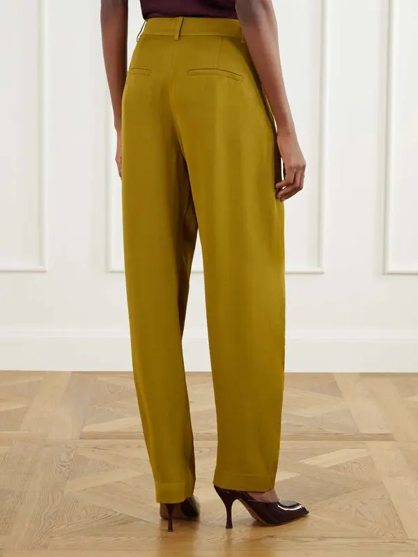 Tibi Grace Satin-twill Tapered Pants