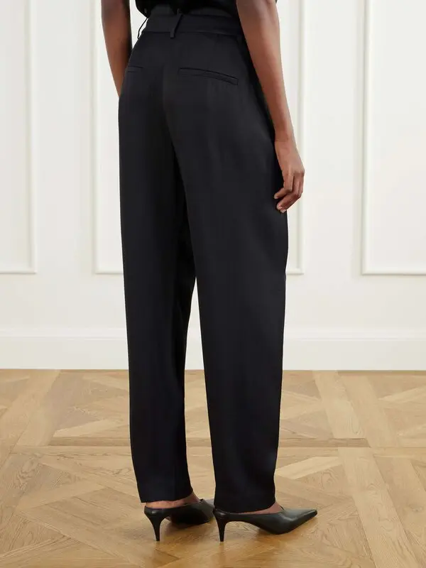 Tibi Grace Satin-twill Tapered Pants