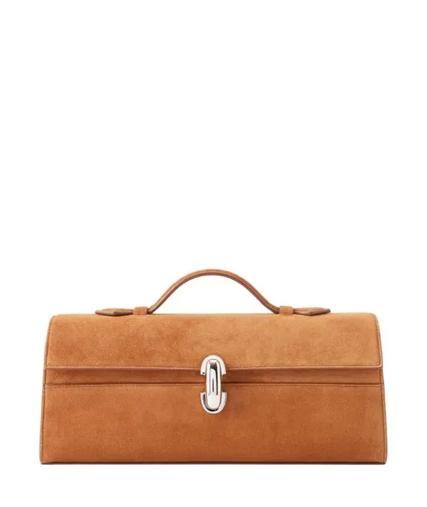 Savette Slim Pochette Suede Tote - Light Brown