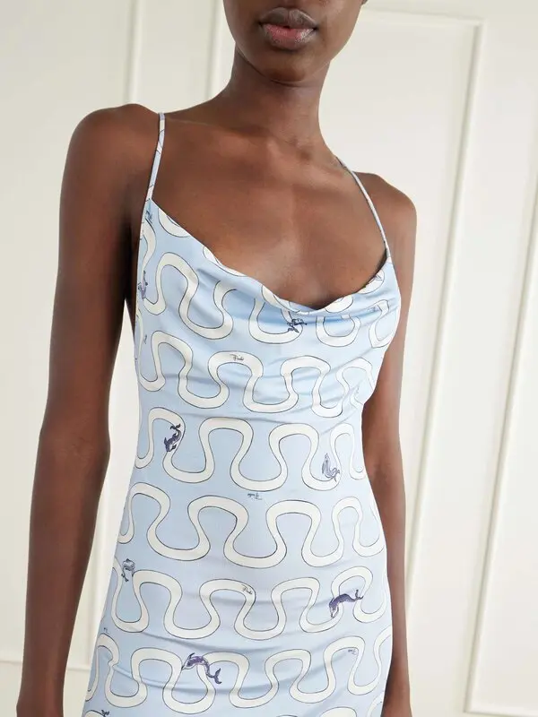 Emilio Pucci Printed Draped Jersey-satin Dress