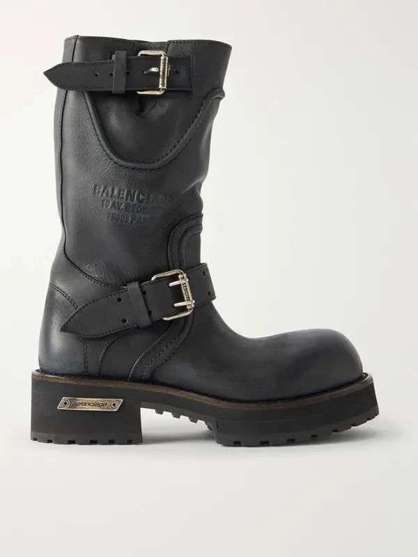 Balenciaga Venom Leather Ankle Boots - Black