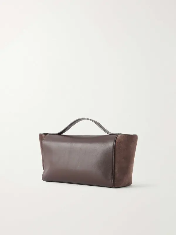Savette Symmetry Trapeze Leather-trimmed Suede Bag