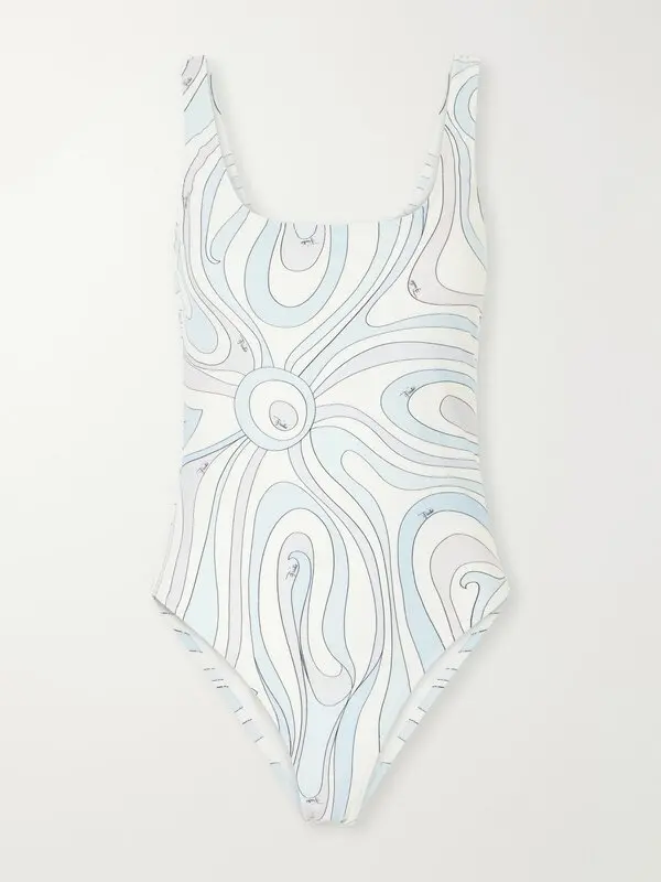 Emilio Pucci Printed One Piece Swimsuit - Blue