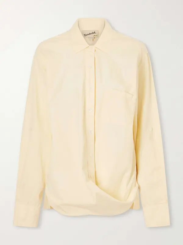 SANDERLAK Asymmetrical Twisted Cotton-voile Shirt