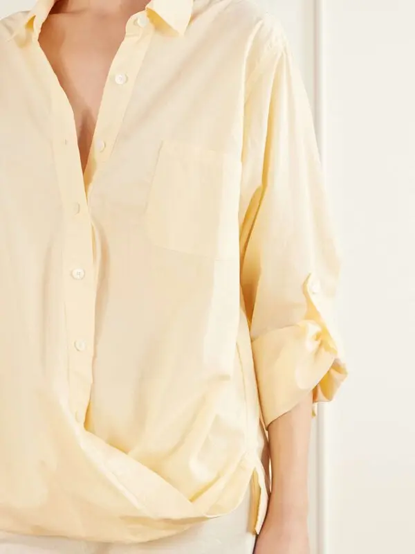 SANDERLAK Asymmetrical Twisted Cotton-voile Shirt