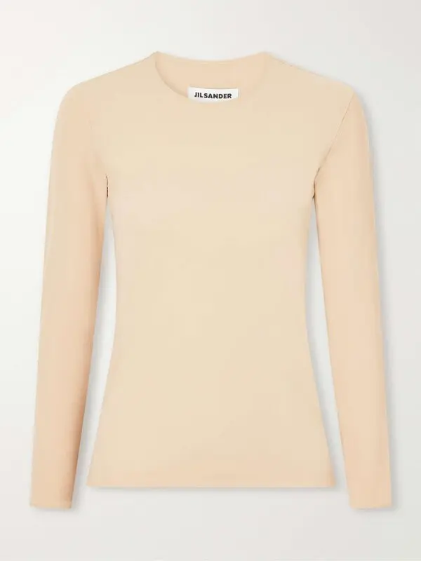 JIL SANDER Stretch T-shirt - Beige