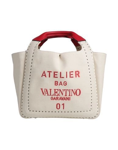 Valentino Garavani Handbag Ivory Textile Fibers, Leather - White