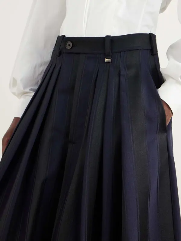 VIVIENNE WESTWOOD Striped Satin-wool Culotte Shorts