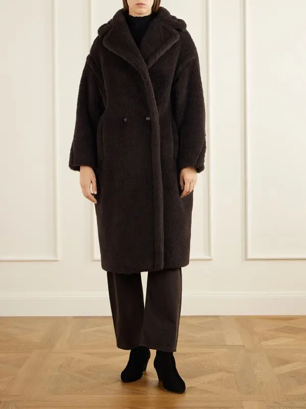 Max Mara Tedgirl Alpaca, Wool And Silk-blend Coat - Brown