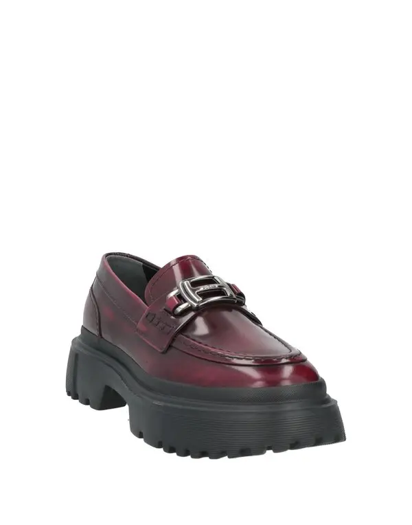 Hogan Loafers Burgundy Size Leather