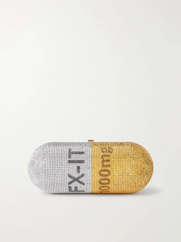 Judith Leiber Fix It Pill Crystal-embellished Clutch - Silver