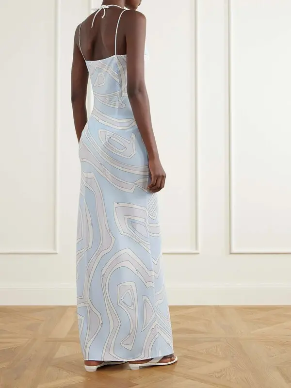 Emilio Pucci Printed Silk Crepe De Chine Maxi Dress