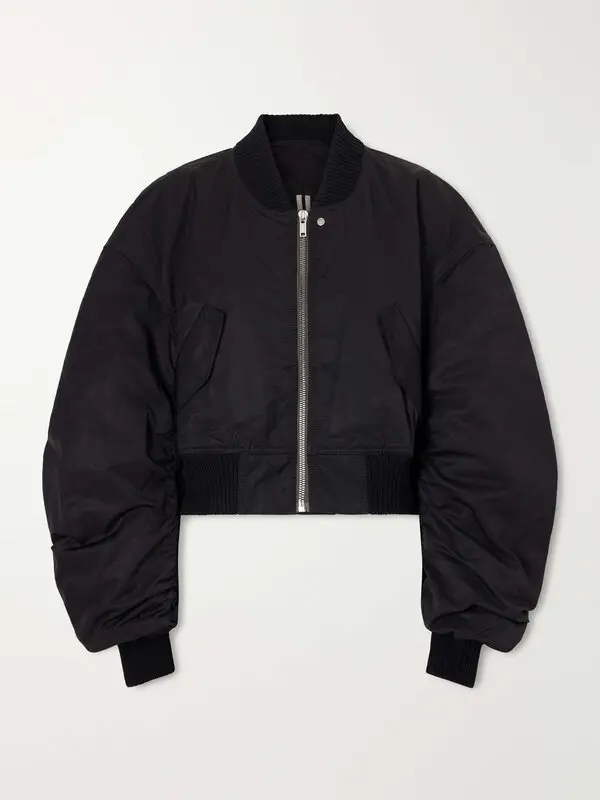Rick Owens Secchia Padded Cropped Cotton-blend Bomber Jacket