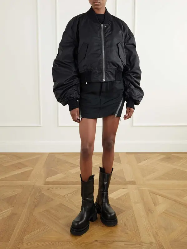Rick Owens Secchia Padded Cropped Cotton-blend Bomber Jacket
