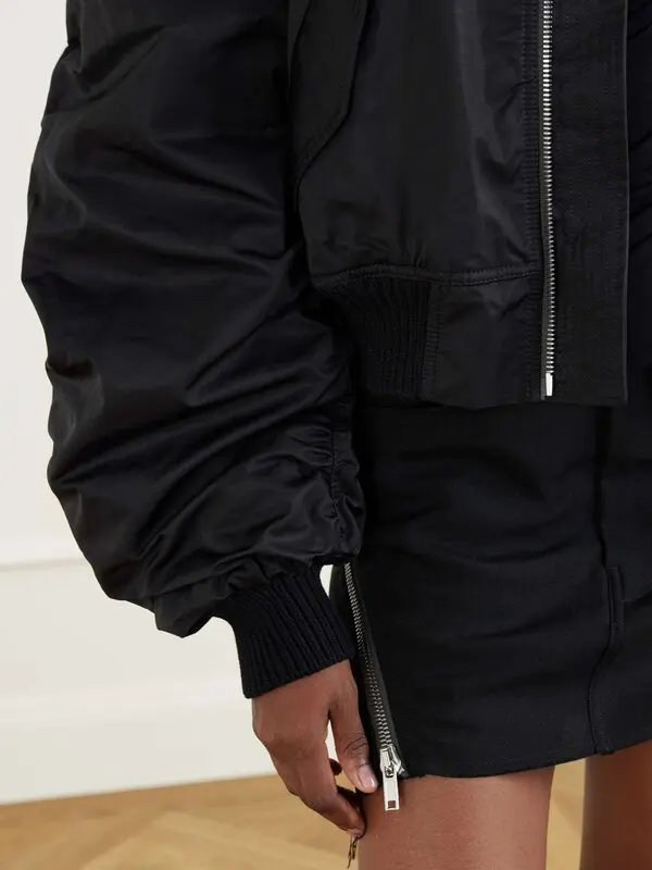 Rick Owens Secchia Padded Cropped Cotton-blend Bomber Jacket