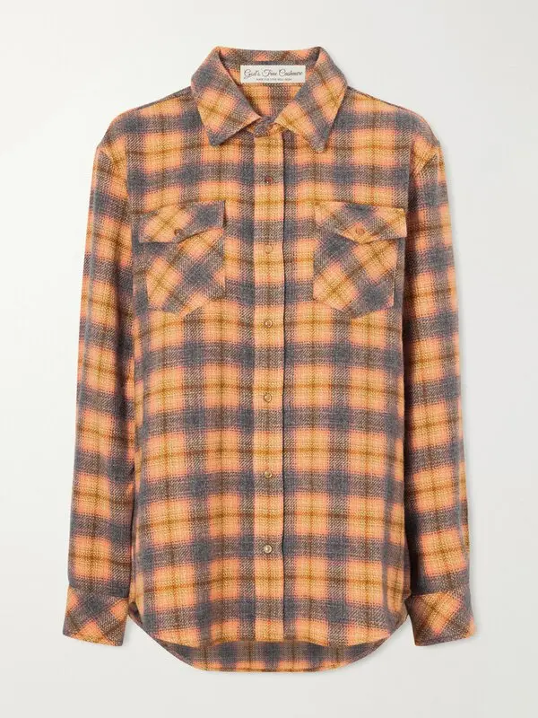 GOD’S TRUE CASHMERE Checked Cashmere Shirt