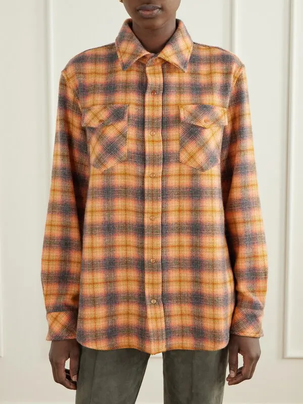 GOD’S TRUE CASHMERE Checked Cashmere Shirt