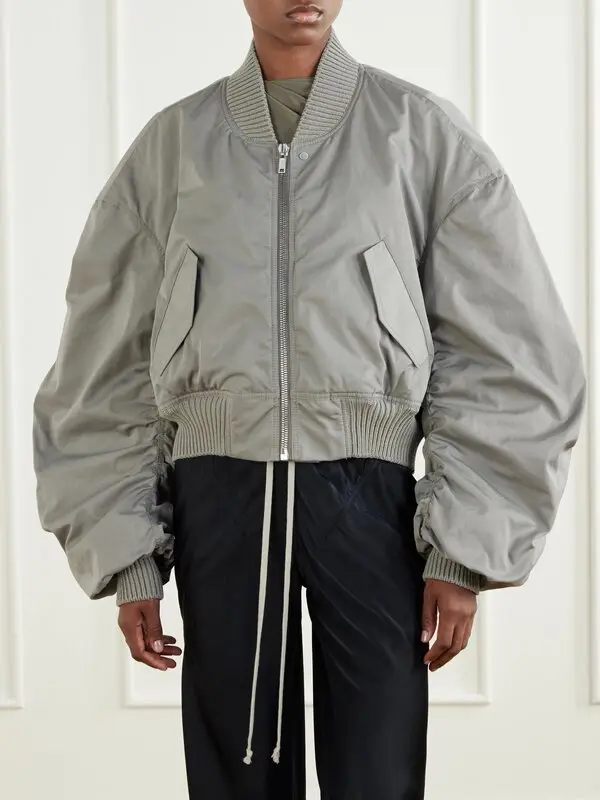Rick Owens Secchia" Shell Cropped Jacket - Gray