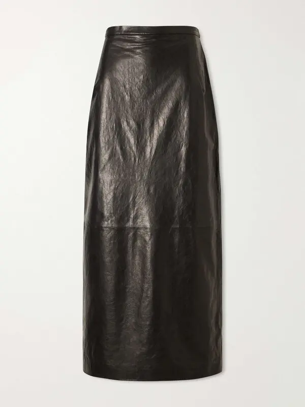 Magda Butrym Leather Midi Skirt