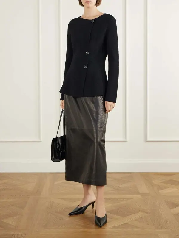 Magda Butrym Leather Midi Skirt