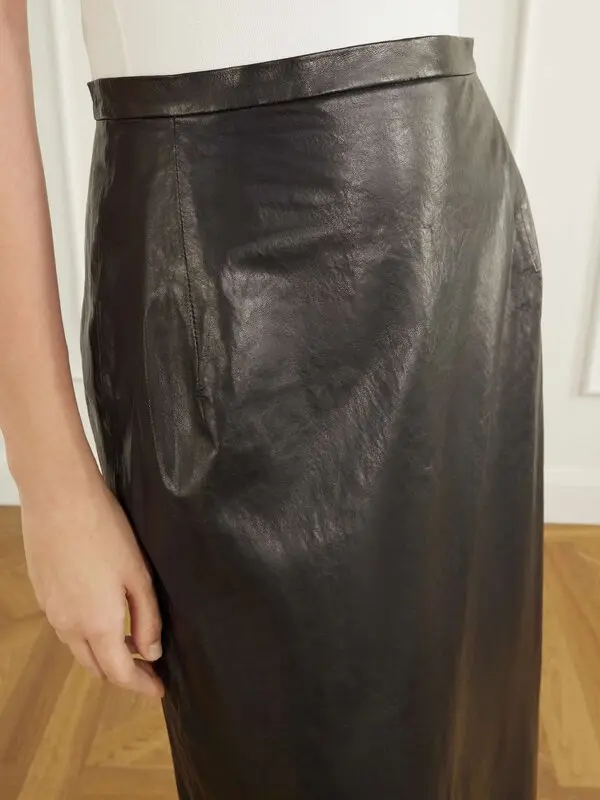 Magda Butrym Leather Midi Skirt