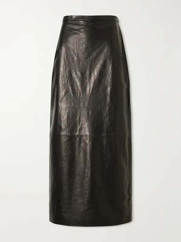 Magda Butrym Leather Midi Skirt