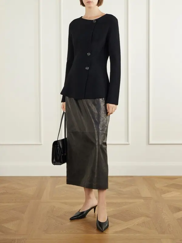 Magda Butrym Leather Midi Skirt