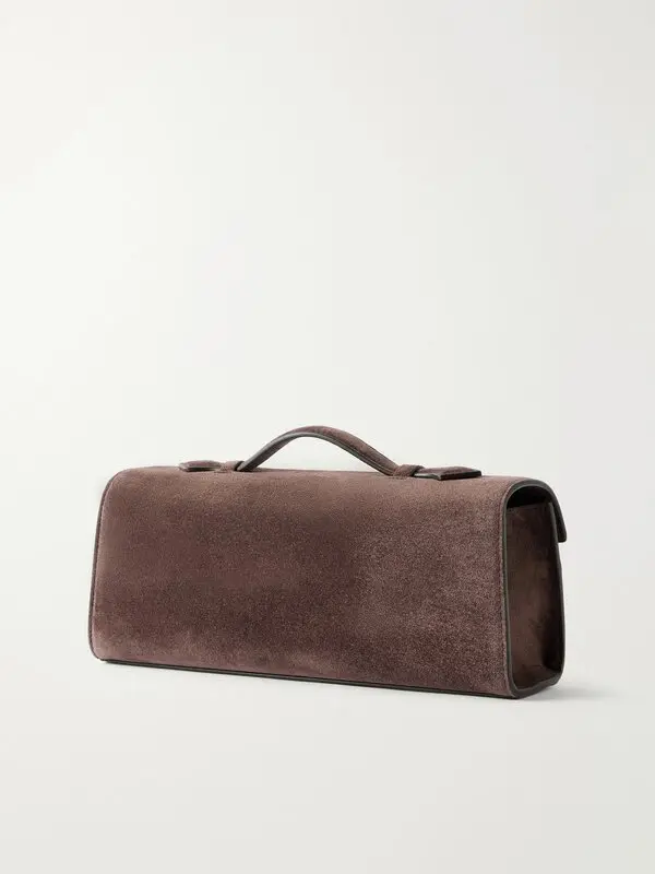 Savette Slim Pochette Suede Tote - Brown
