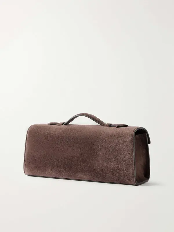 Savette Slim Pochette Leather-trimmed Suede Tote