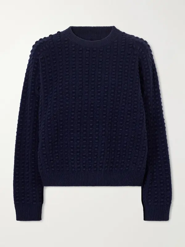 Loulou De Saison Rolf Bubble-stitch Cashmere Sweater - Blue