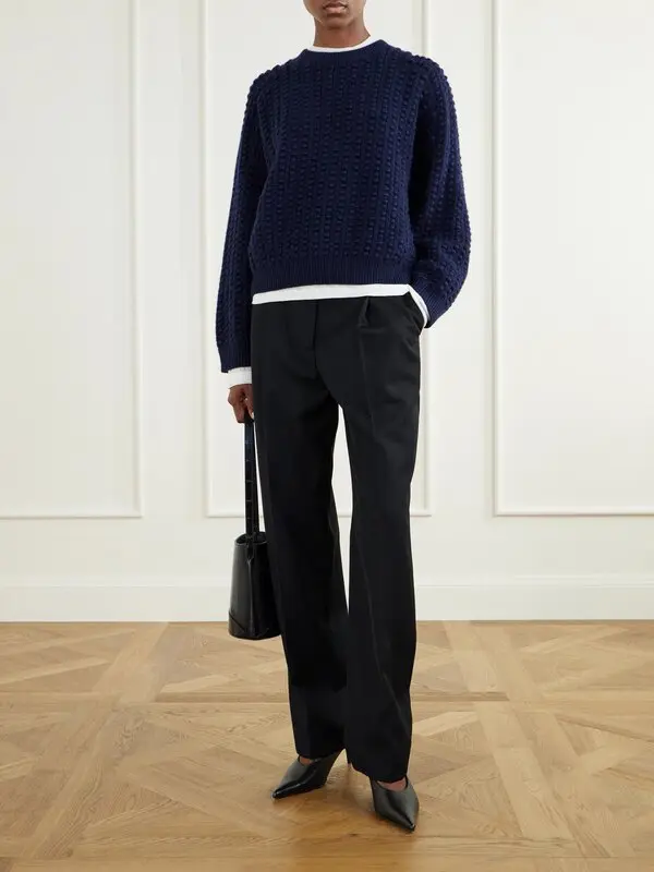 Loulou De Saison Rolf Bubble-stitch Cashmere Sweater - Blue