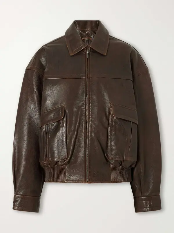 Christopher Esber Leather Jacket - Dark Brown