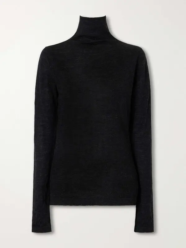 LAUREN MANOOGIAN Merino And Alpaca And Wool-blend Turtleneck - Black