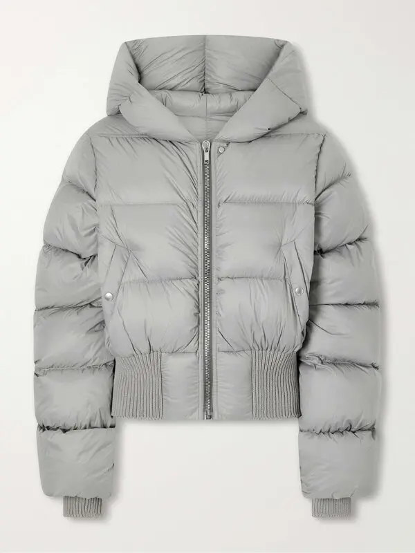 Rick Owens Cinched Hooded Cropped Shell Jacket