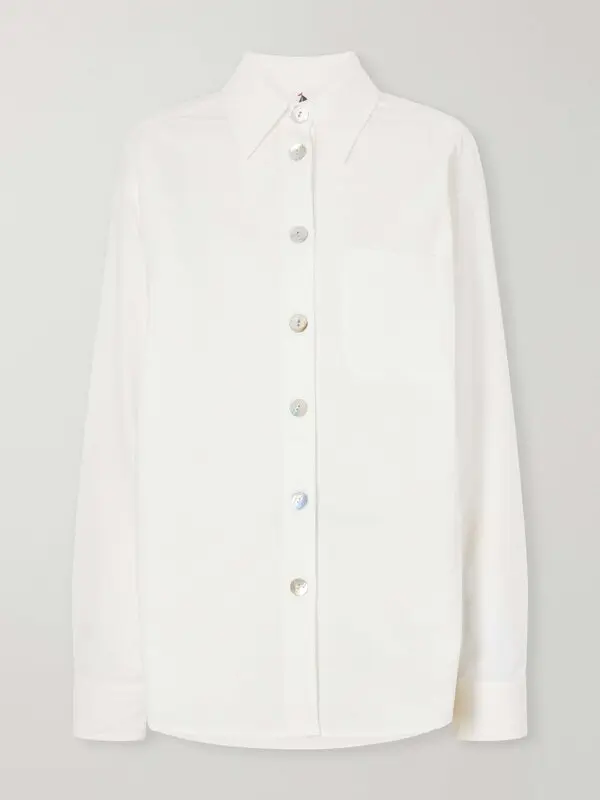 LES VACANCES D'IRINA Gathered Cotton Shirt
