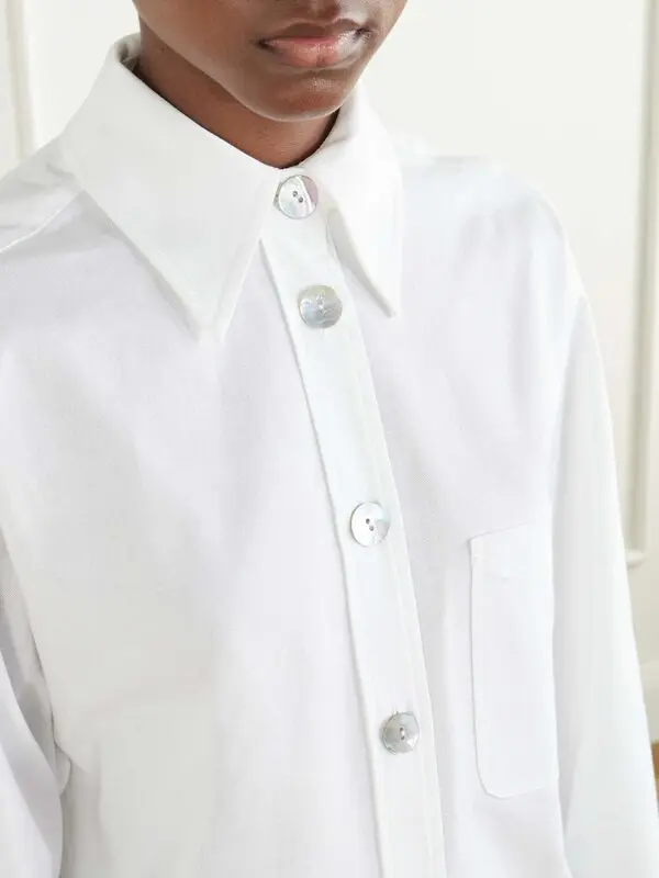 LES VACANCES D'IRINA Gathered Cotton Shirt