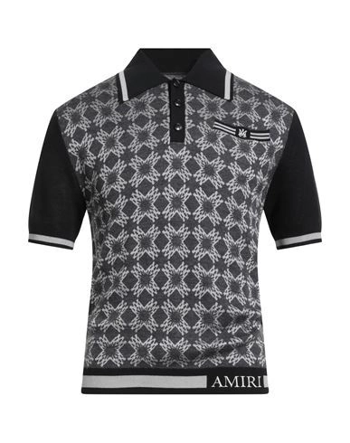 Amiri Polo Shirt Charcoal Size Wool, Viscose