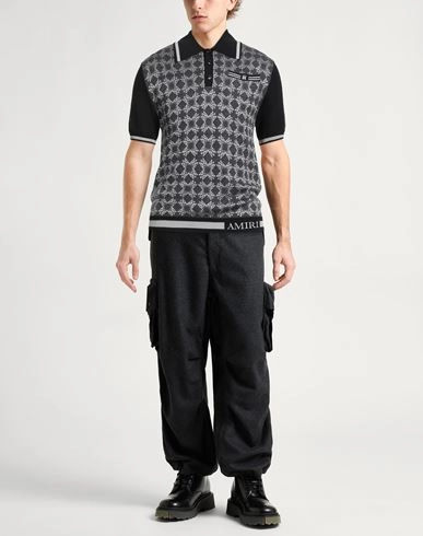 Amiri Polo Shirt Charcoal Size Wool, Viscose
