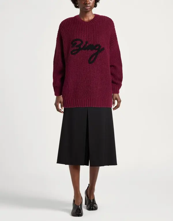 ANINE BING Sweater Burgundy Size Alpaca Wool, Wool, Polyamide, Polyacrylic