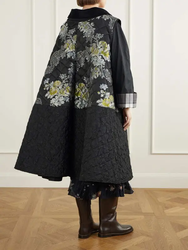 Erdem Barbour Embellished Waxed Cotton-jacquard Coat