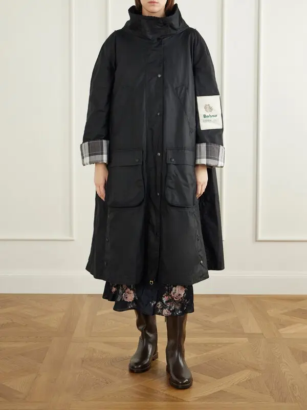 Erdem X Barbour Embellished Waxed Cotton-jacquard Coat