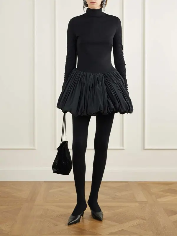 Magda Butrym Wool-blend Jersey And Shell Balloon Mini Dress