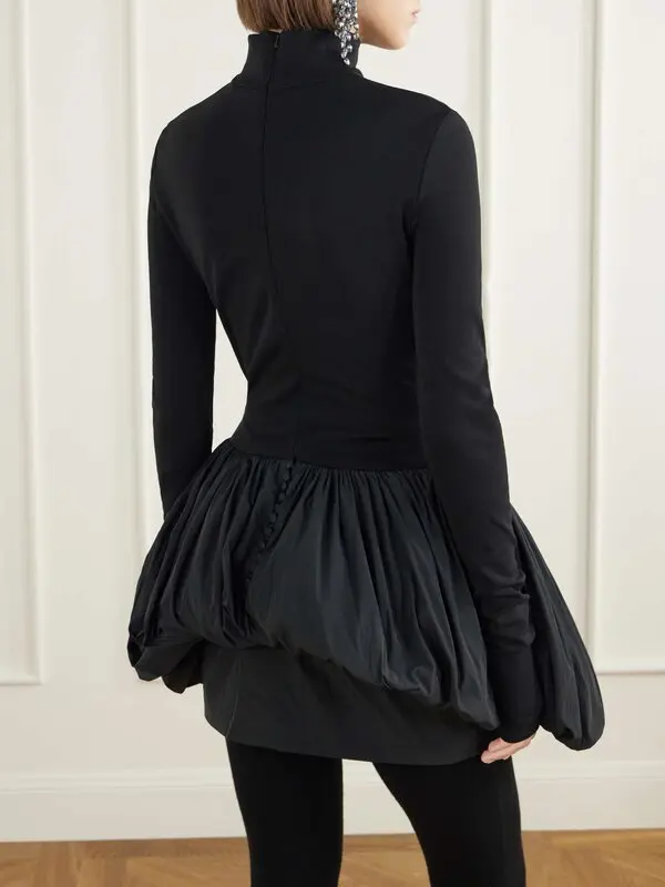Magda Butrym Wool-blend Jersey And Shell Balloon Mini Dress